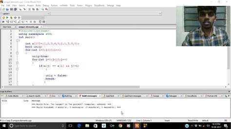 Arrays Unique Elements Ur16cs123 Youtube