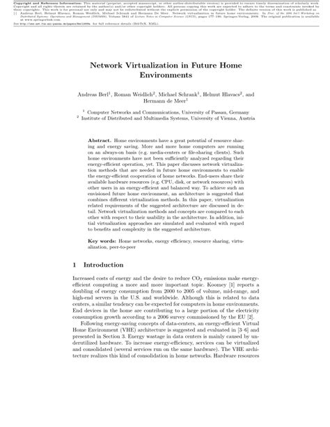 Pdf Network Virtualization In Future Home Environments