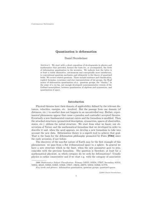 Pdf Quantization Is Deformation