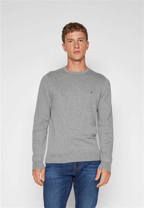 Tommy Hilfiger Classic Crew Neck Jumper Medium Grey Heathermottled