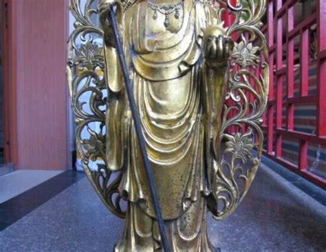 41inch Large Bronze Gild Ksitigarbha Jizo Buddha Statue Authentic Tibet
