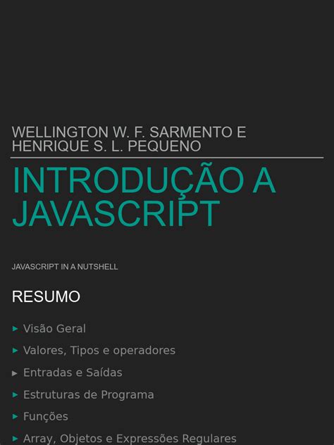 Introdução Ao Javascript Conceitos Básicos Pdf Modelo De Documento