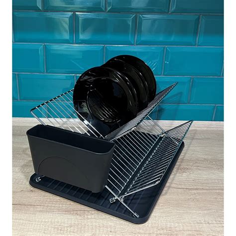 Scurgator Vase Chiuveta Cu Suport Tacamuri Si Tava Din Plastic Cromat