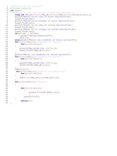 Addition Of 2 Matrices Pdf Teaching Methods And Materials Computers