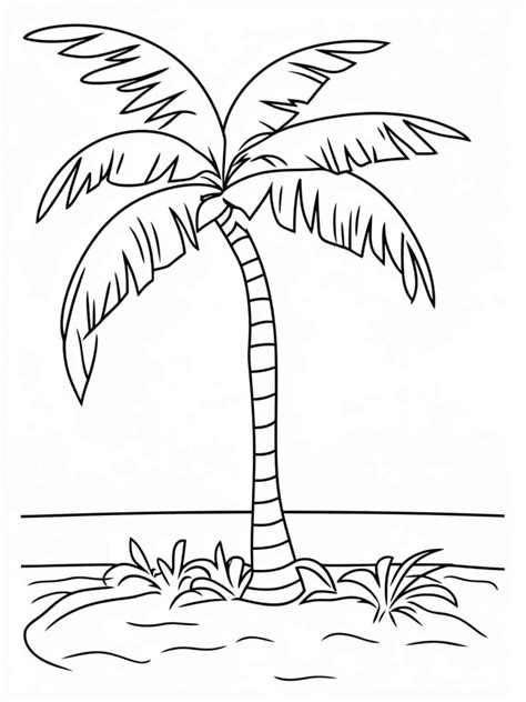 Palm Tree Coloring Pages Tropical Paradise With Your Colors 🎨🌴