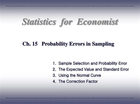Ppt Ch 15 Probability Errors In Sampling Powerpoint Presentation