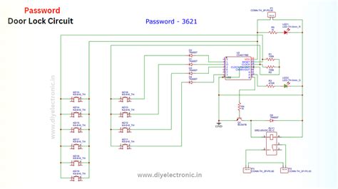 Password Door Lock Circuit Using 4017