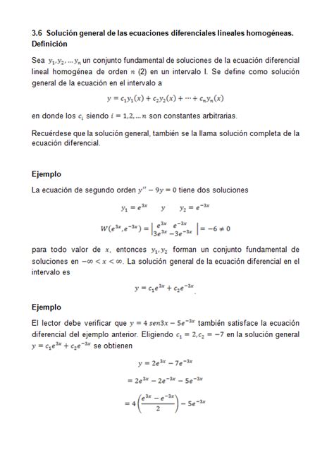 Gmath 3 6 Solución general de las ecuaciones diferenciales lineales