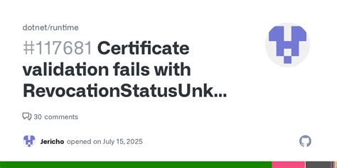 Certificate Validation Fails With Revocationstatusunknown When Using