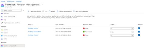 azure container apps fails to provision often if dapr is enabled