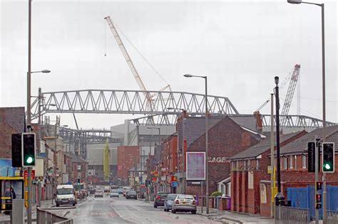 Anfield Main Stand Roof Truss In Place Liverpool Echo