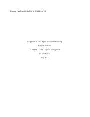 Assignment 4 Final Paper Kenyetta Williams Doc Running Head