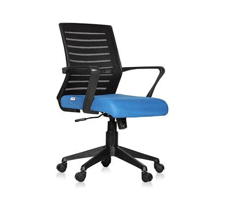 Buy Bella Mid Back Revolving Mesh Ergonomic Chair For Office Blue