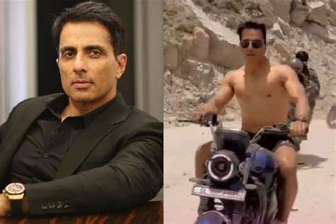 Sonu Sood Viral Video Of Sonu Sood Riding Bike Shirtless In Spiti