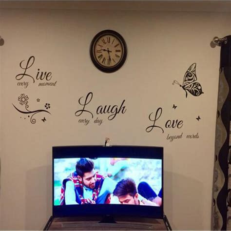 Live Laugh Love Bedroom Quote Wall Stickers Art Room Removable Decals