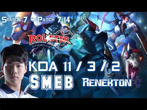 KT Smeb RENEKTON Vs YASUO Top Patch 7 14 KR Ranked YouTube