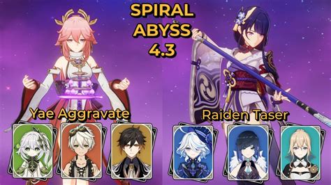 C0 Raiden Taser C4 Yae Aggravate 4 3 Spiral Abyss 9 Stars Floor 12 YouTube