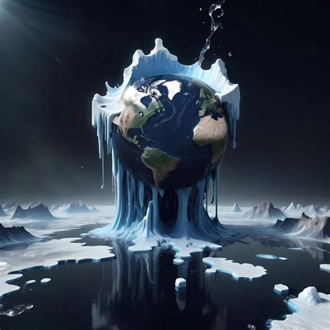 Premium Photo Conceptual Illustration Of Earth In Ice Age