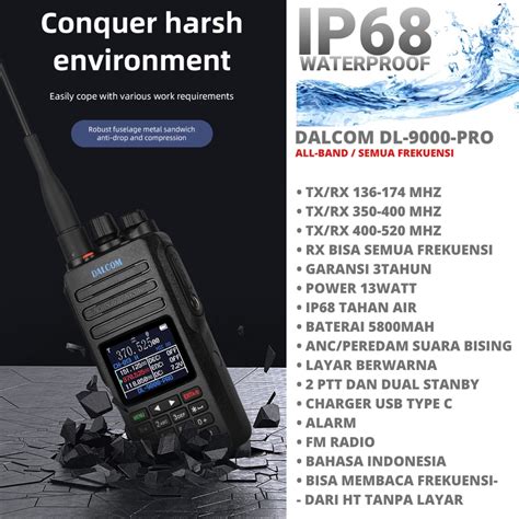 Jual Ht Dalcom Japan Dl 9000 Pro 13w Ip68 Waterproof Shopee Indonesia