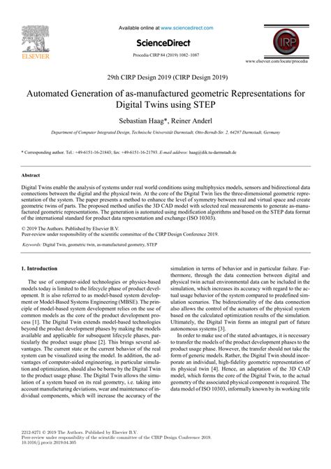 Pdf Automated Generation Of As Manufactured Geometric Representations