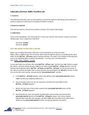 Lab3 BufferOverflow Lab Docx Course Title CS458 Cyber Defense