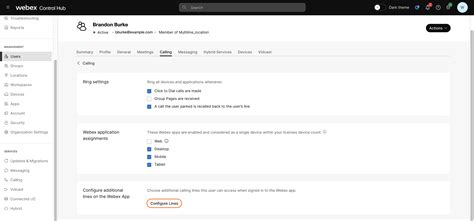 Shared Line Appearance For Webex App