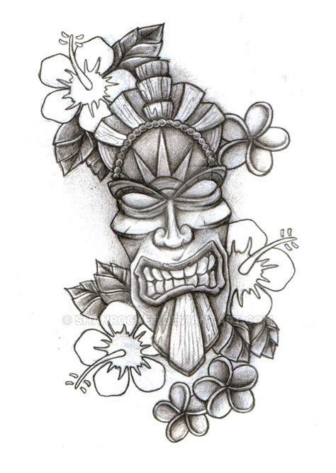 Tiki Mask Sketch By Shanrocket On DeviantArt Hawaiiantattoos Tiki