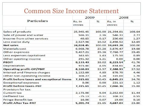 Common Size Analysis