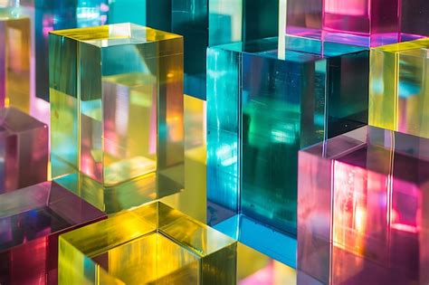 Premium Photo Colorful 3d Geometric Shapes Block Design