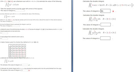 solved if r [ 1 3] [4 6] use a riemann sum with m 4 n 2 to