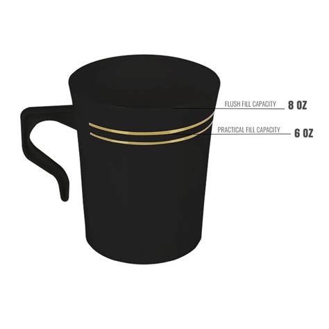 Plastic Mugs Black Gold Round Coffee Mugs Smarty Had A Party
