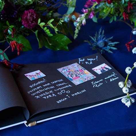 KSIĘGA GOŚCI czarne kartki fotobudka Z IMIONAMI Wianuszek z Eukaliptusem SklepSlubny Love