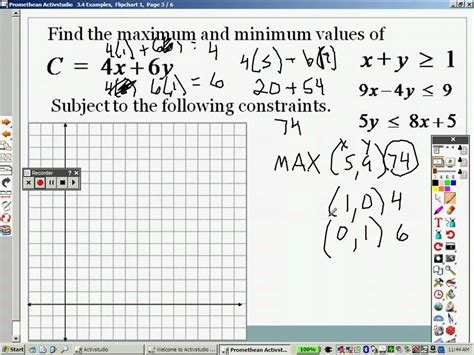 Algebra 2 3 4 Part 1 Examples Linear Programming Youtube