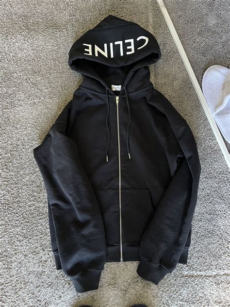 Celine Celine Hood Logo Zip Hoodie Grailed