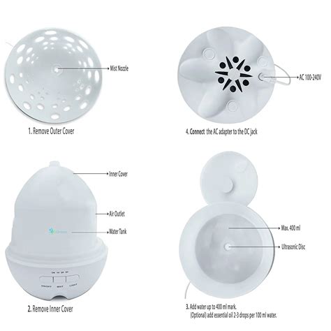 Soicare 400ml Egg Shape Humidifier Essential Oil Aromatherapy Diffuser