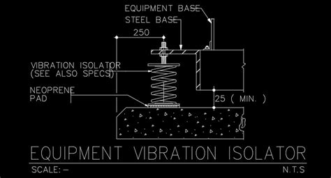 Equipment Vibration Isolator Autocad Drawing