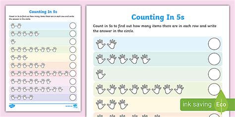 👉 Counting In 5s Activity Sheet Teacher Made Twinkl