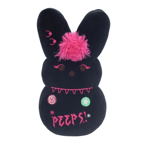 Save 15 • Peeps Black Pink Emo Bunny Plush 16” Punk Rock 2025 Easter