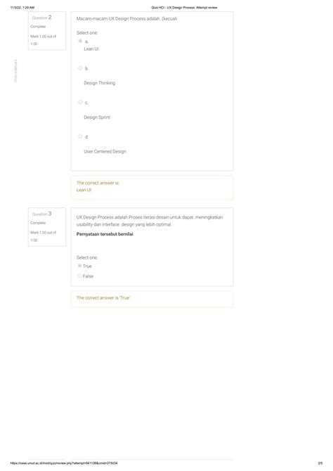 SOLUTION Quiz Hci Ux Design Process Attempt Review Studypool