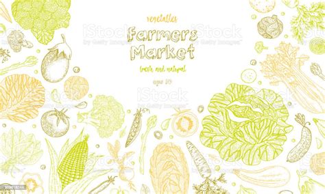 천연 유기농 제품으로 채식 배경입니다 손으로 그린 벡터 일러스트 레이 션 유기농 야채 식품 포스터입니다 야채와 함께 건강 식품 디자인 서식 파일입니다 디자인 메뉴 조리법에