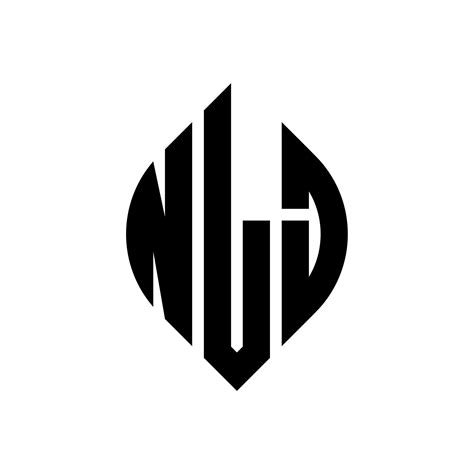 Nlj Circle Letter Logo Design With Circle And Ellipse Shape Nlj