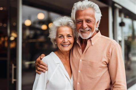 Premium Photo Happy Senior Couple Married Man And Woman Smiling 50s