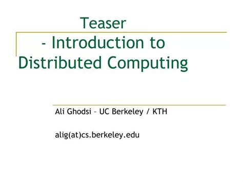 PPT Teaser Introduction To Distributed Computing PowerPoint