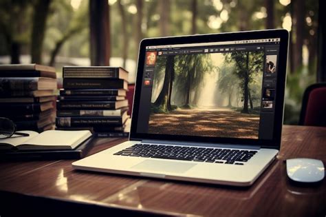 Desk With A Desktop Computer Setup Premium Ai Generated Image