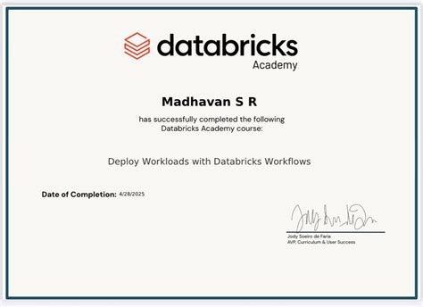 Dataengineering Databricks Workflows Learningjourney Madhavan S R