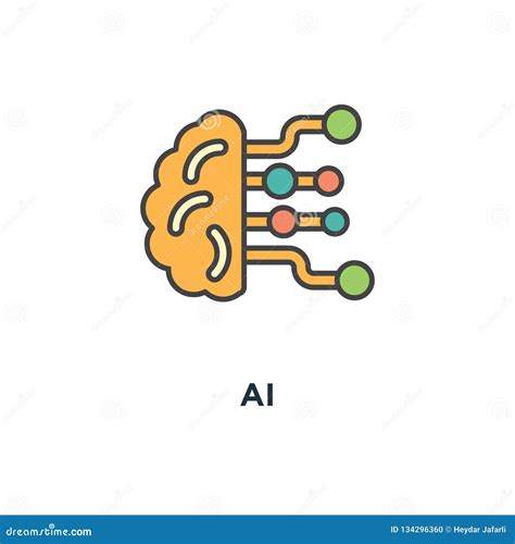 Ai Icon Artificial Intelligence Concept Symbol Design Brain With