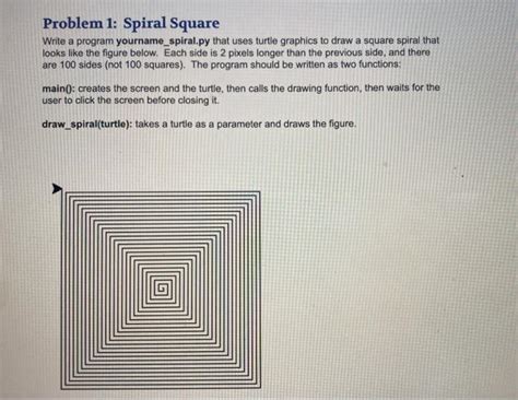 Solved Problem Spiral Square Write A Program Chegg