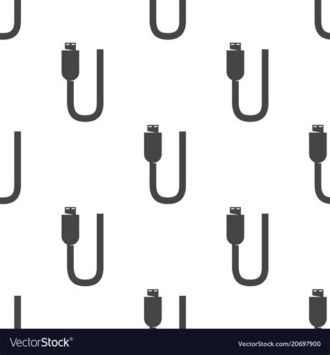Usb Cable Seamless Pattern Royalty Free Vector Image