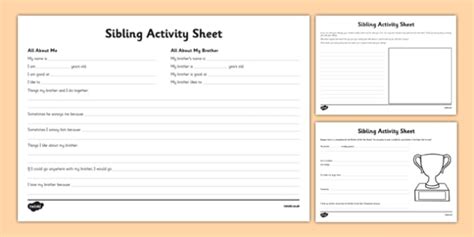 Siblings Worksheet Worksheet Worksheet