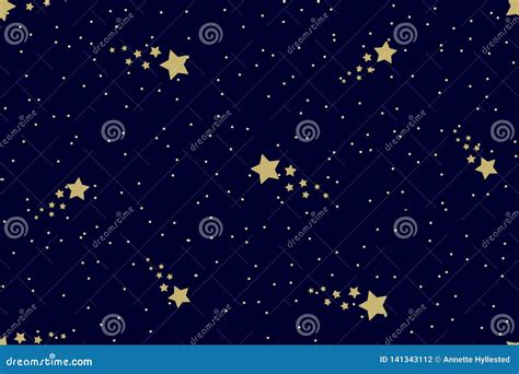 Seamless Night Sky Stars Pattern Sketch Moon Space Planets And Hand